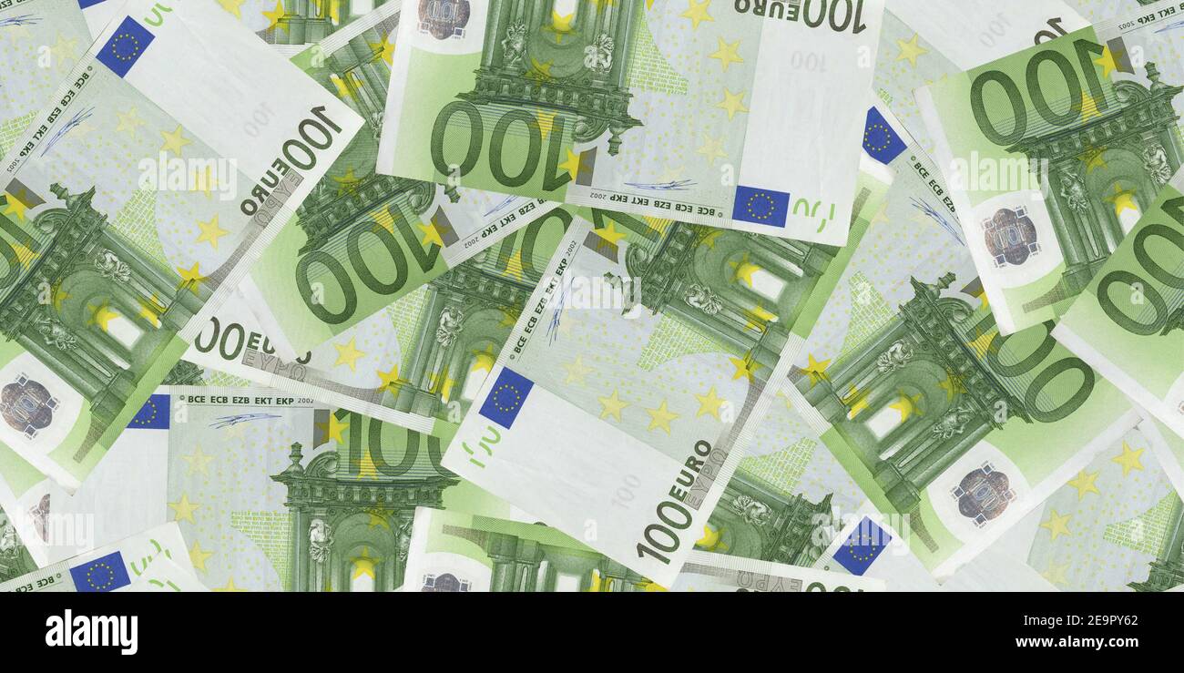 One hundred Euro notes background. Money seamless pattern Stock Photo ...