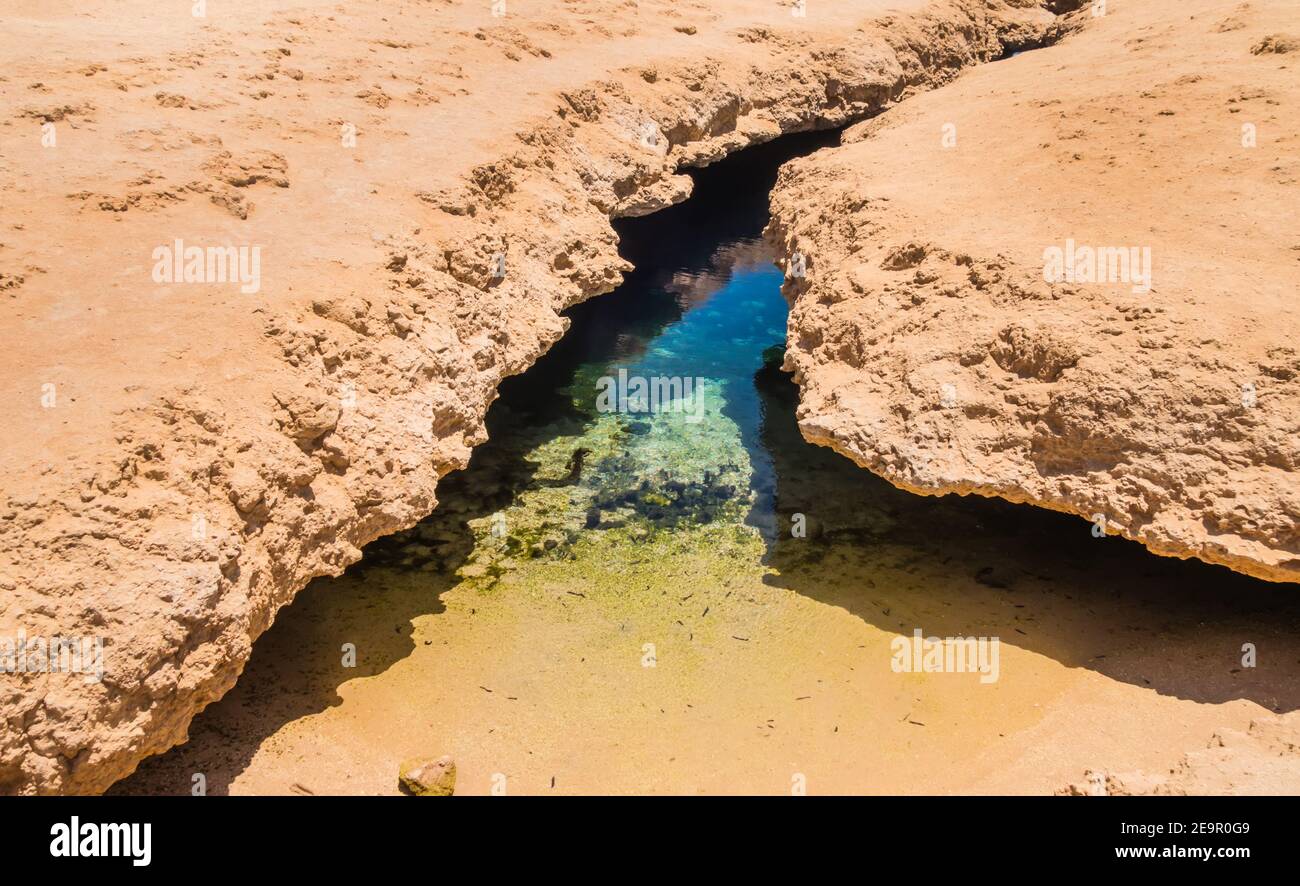 Earthquake Crack in national Park of Ras Mohamed. Egypt Red Sea ...