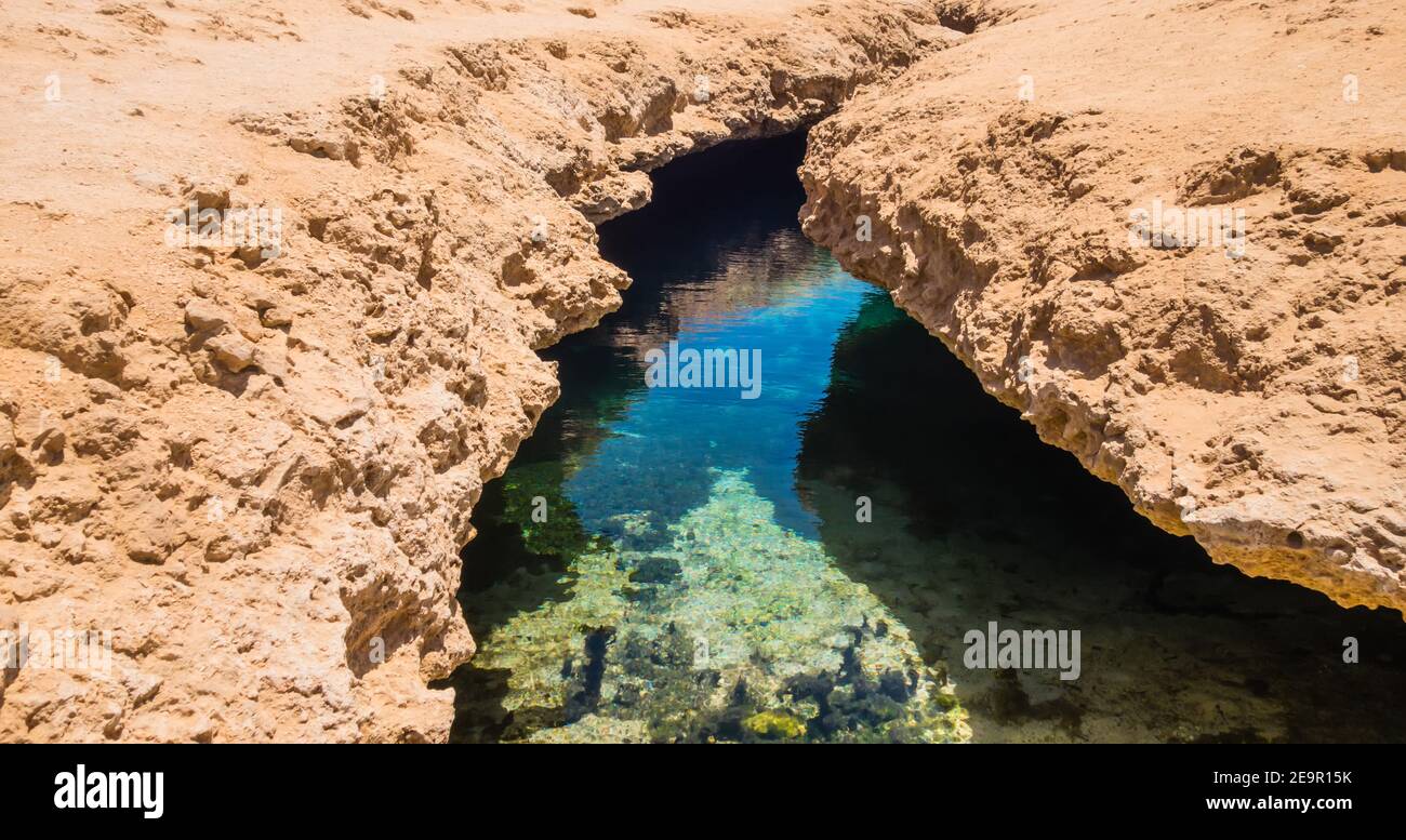 Earthquake Crack in national Park of Ras Mohamed. Egypt Red Sea ...