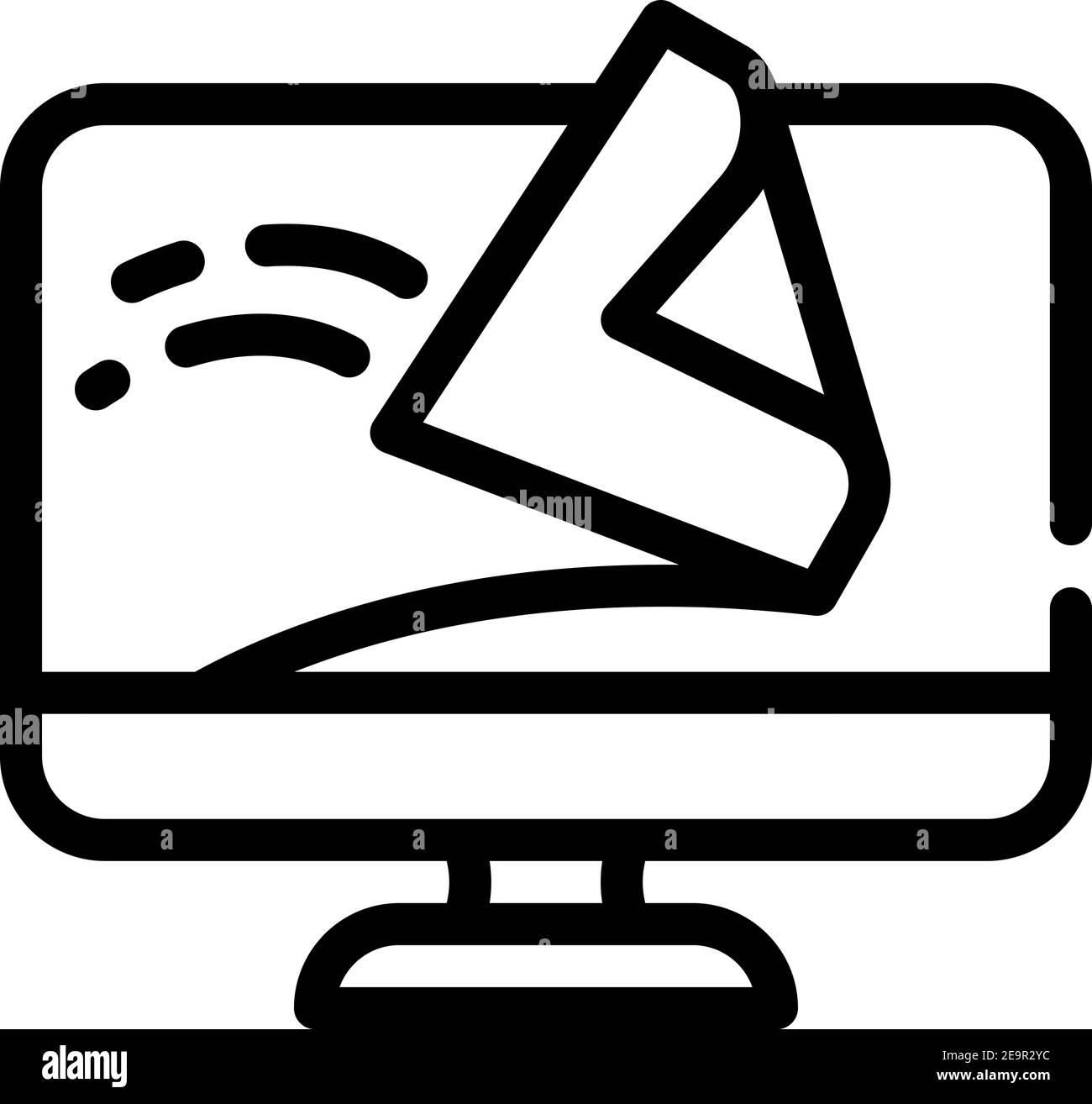 computer screen cleaning wipe line icon vector illustration Stock ...