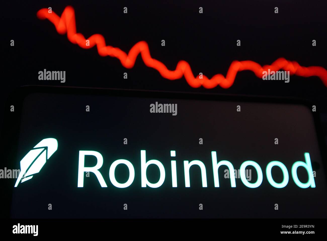 In this photo illustration a Robinhood logo of a U.S. financial service ...
