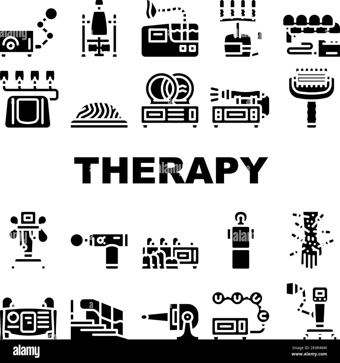 Physical Therapy Aid Collection Icons Set Vector Stock Vector Image ...