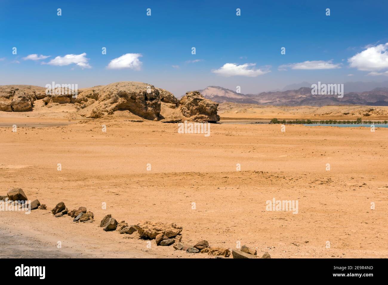Landscape Sinai Head of Lion Rock mountain rock formations sandy ...