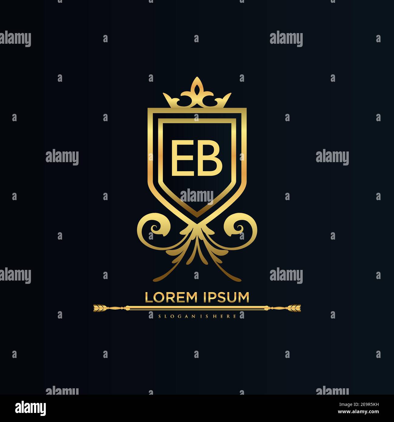 EB Letter Initial with Royal Template.elegant with crown logo vector ...