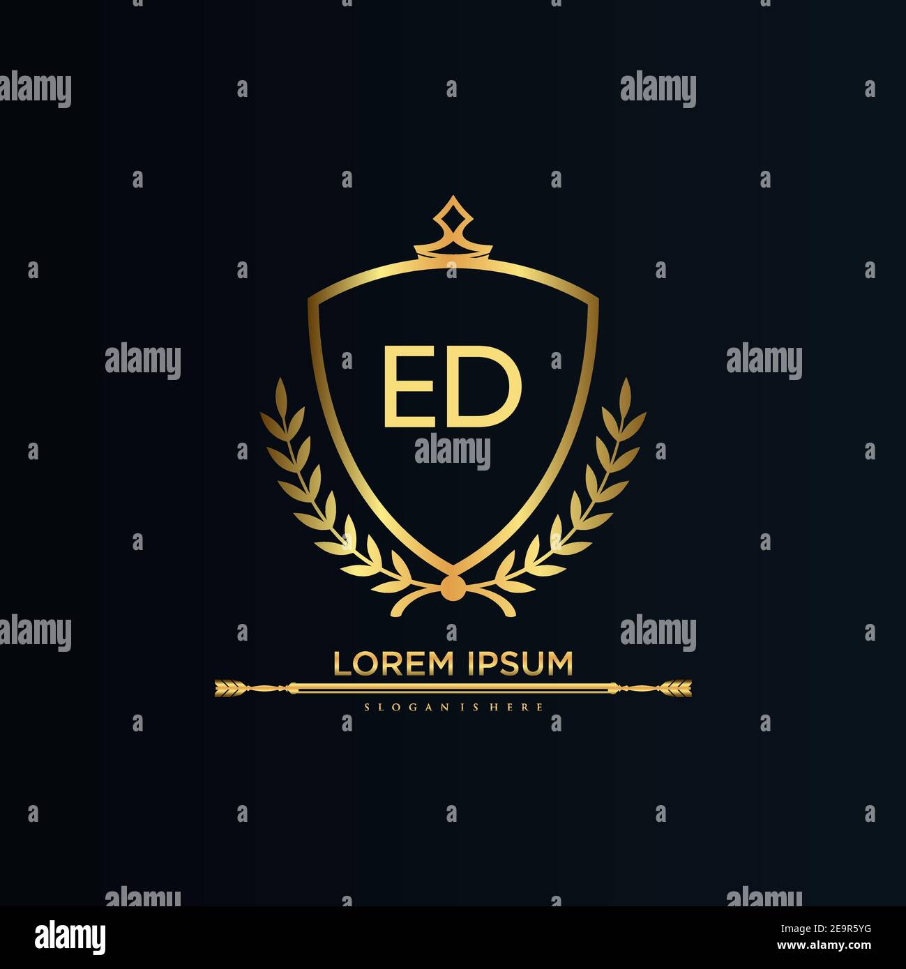 ED Letter Initial with Royal Template.elegant with crown logo vector ...