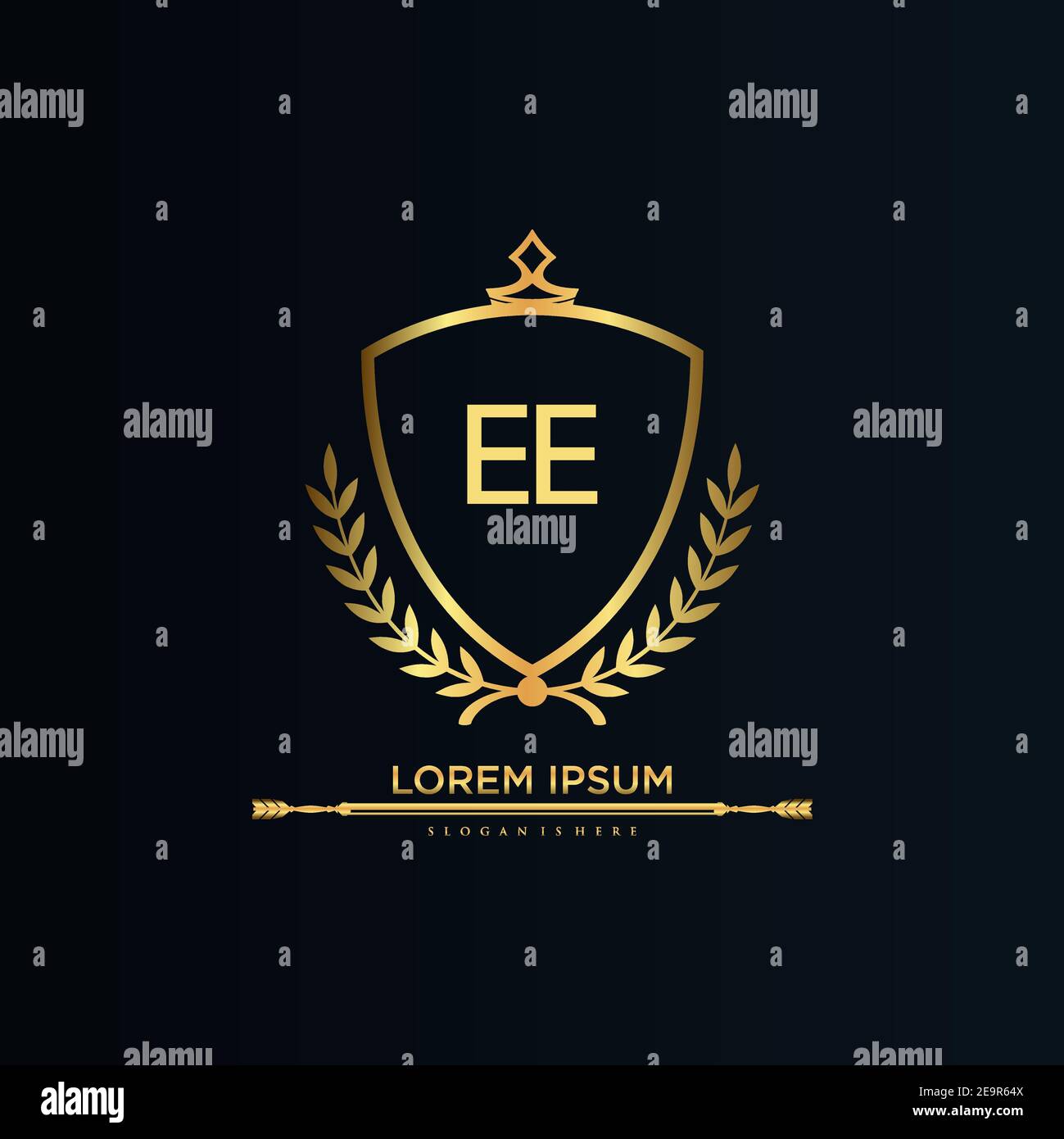 EE Letter Initial with Royal Template.elegant with crown logo vector ...