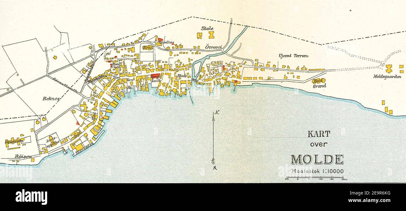 Molde map 1911 Stock Photo - Alamy