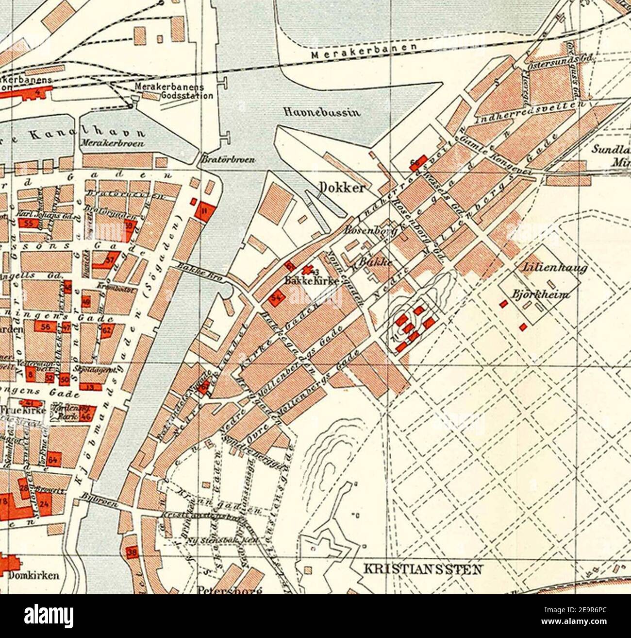 Møllenberg map 1898 Stock Photo - Alamy