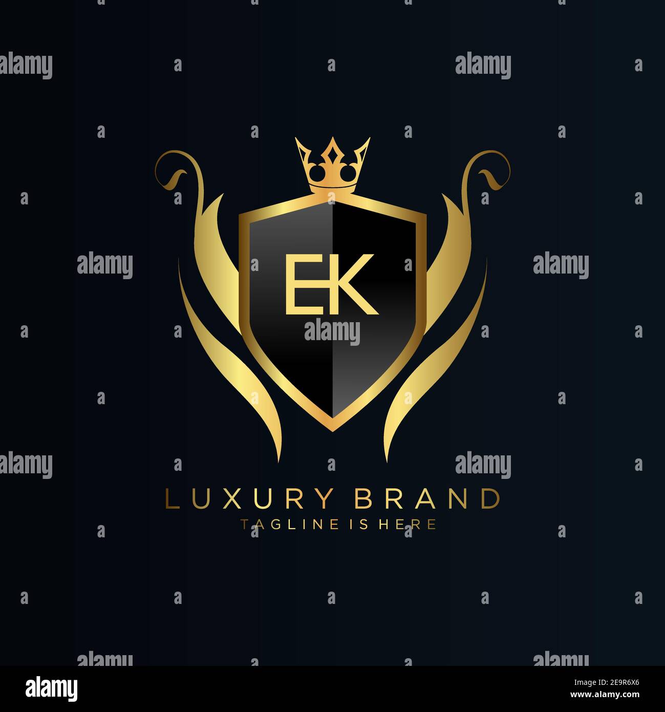 EK Letter Initial with Royal Template.elegant with crown logo vector ...