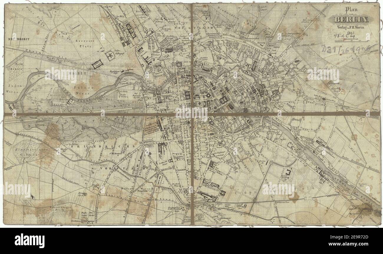 Morin Plan von Berlin 1847 Stock Photo - Alamy