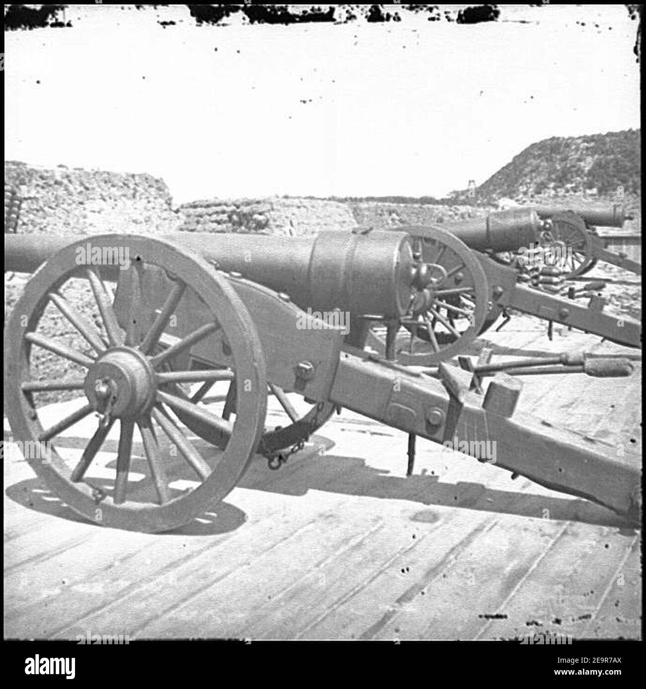 Morris Island, S.C. Battery of 100-pdr. Parrott guns inside Fort Putnam ...