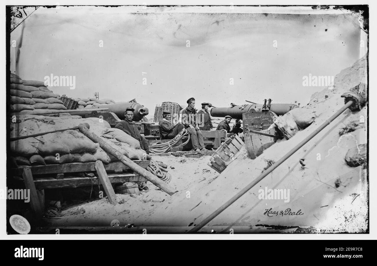 Morris Island, South Carolina. Naval Battery. Two 80-pounder Whitworths ...