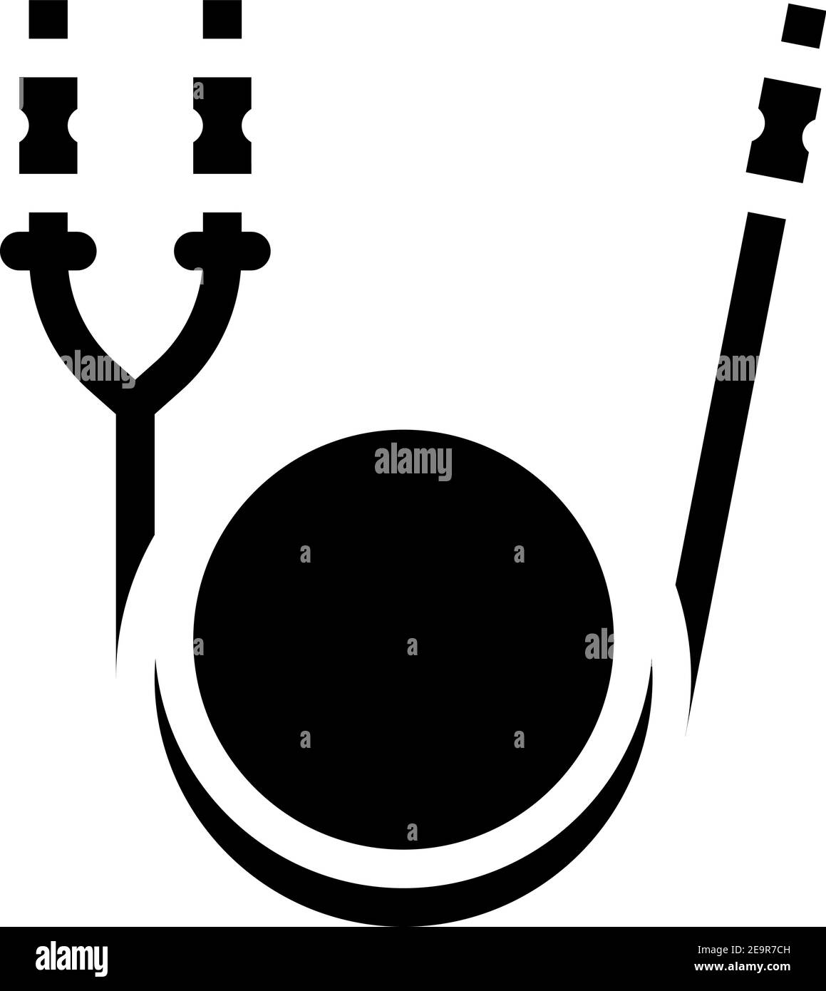 electronic cable for camera glyph icon vector illustration Stock Vector ...