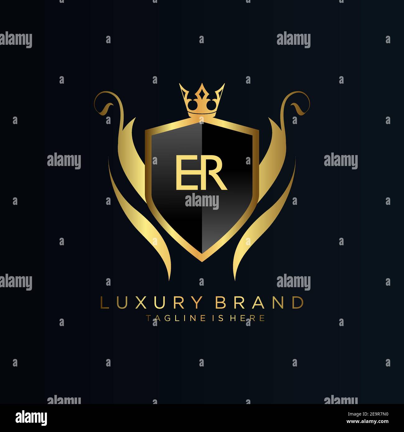 ER Letter Initial with Royal Template.elegant with crown logo vector ...