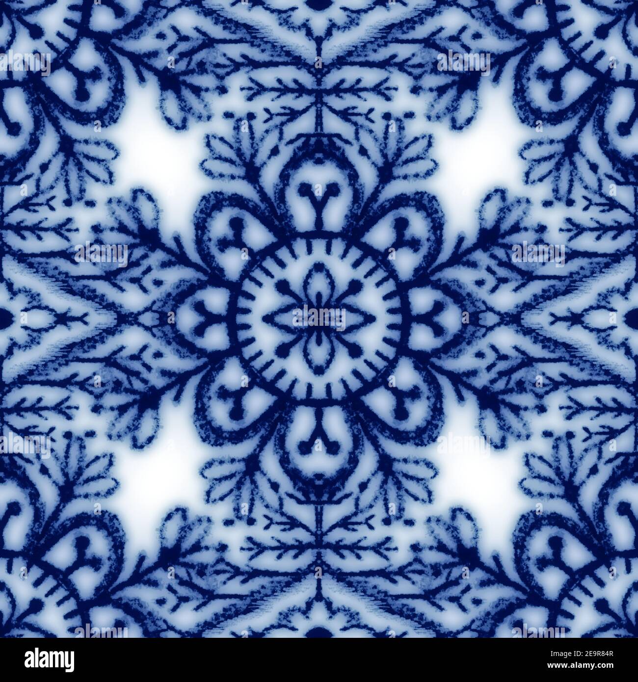 Seamless classic blue and white ceramic design Stock Photo - Alamy