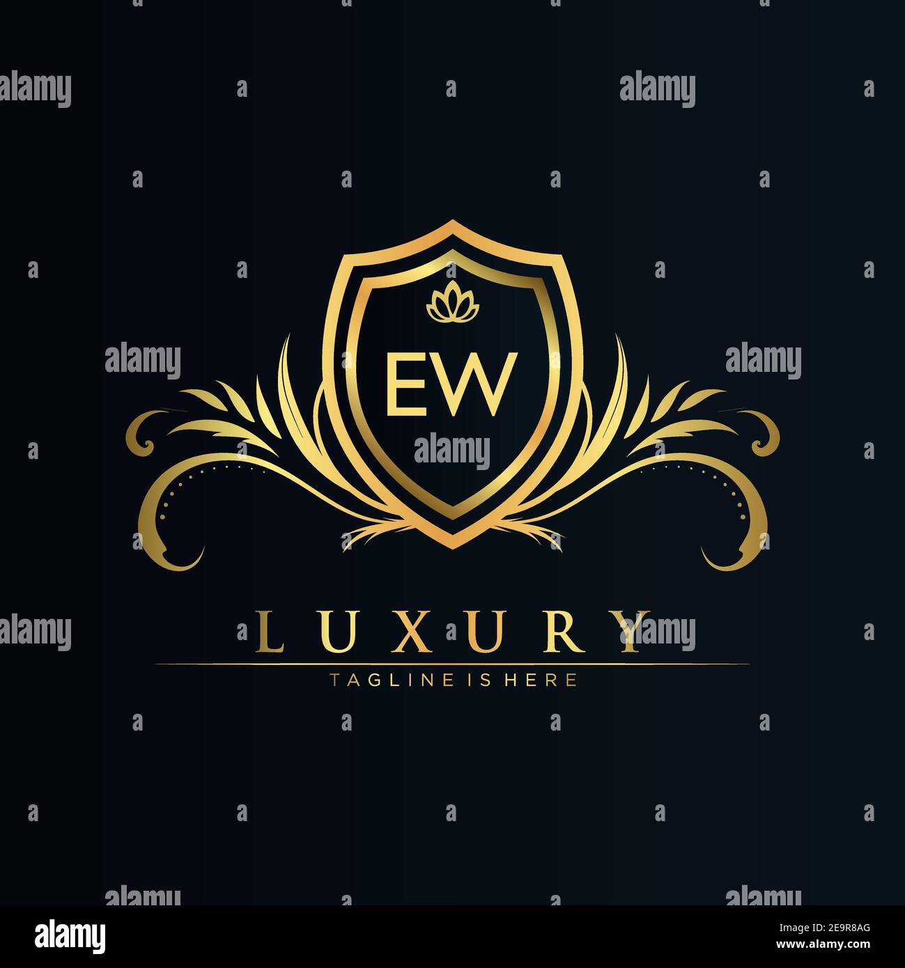 EW Letter Initial with Royal Template.elegant with crown logo vector ...