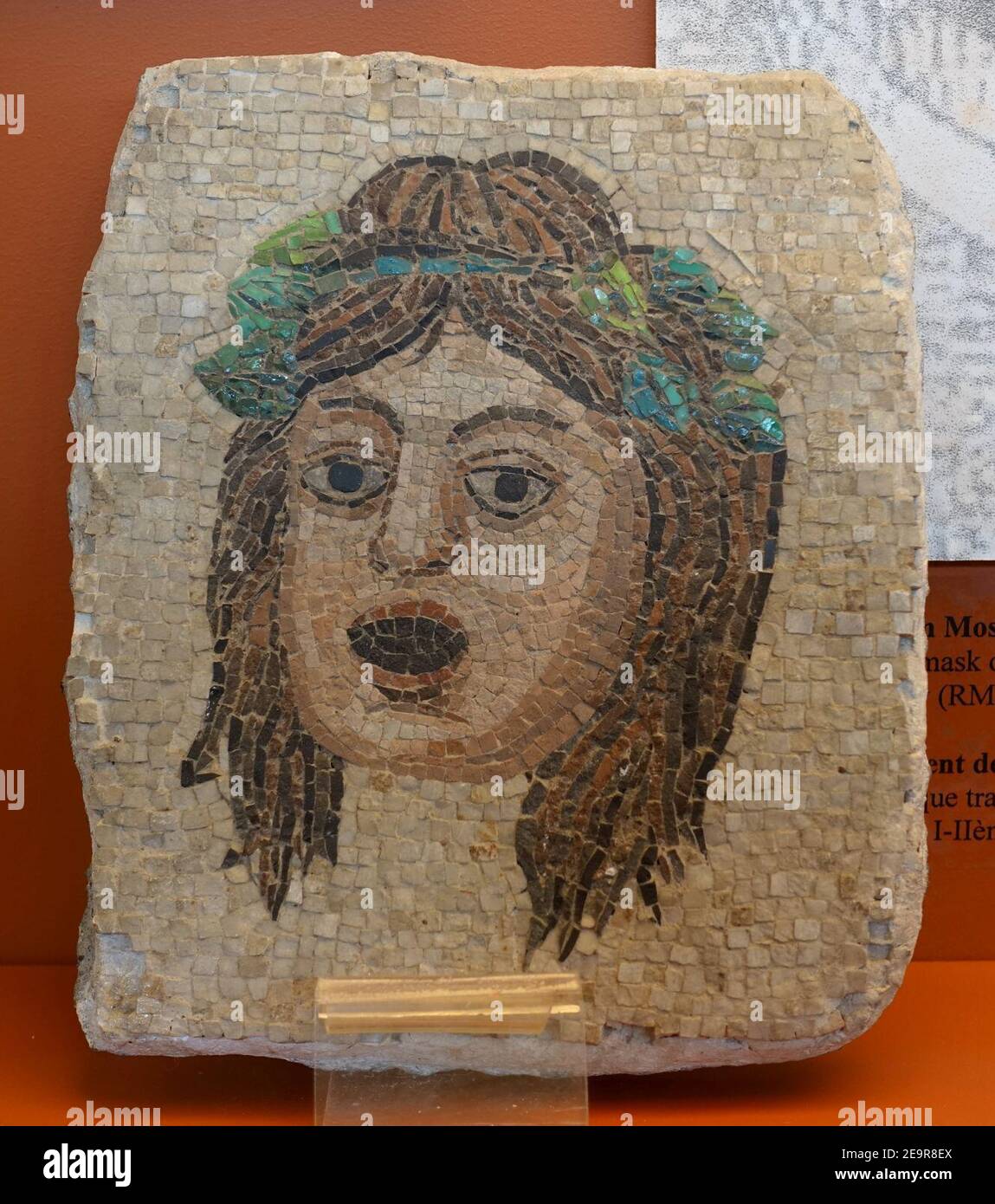 Mosaic depicting the tragic mask of a youth, Roman, Sabine, 1st-2nd ...