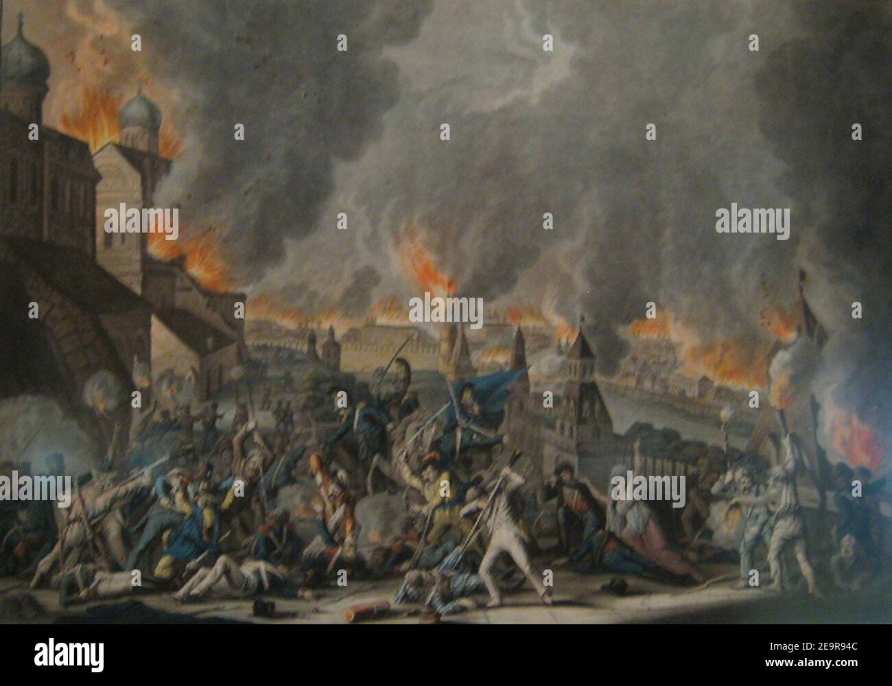 Moscow fire (1812) battle Stock Photo - Alamy