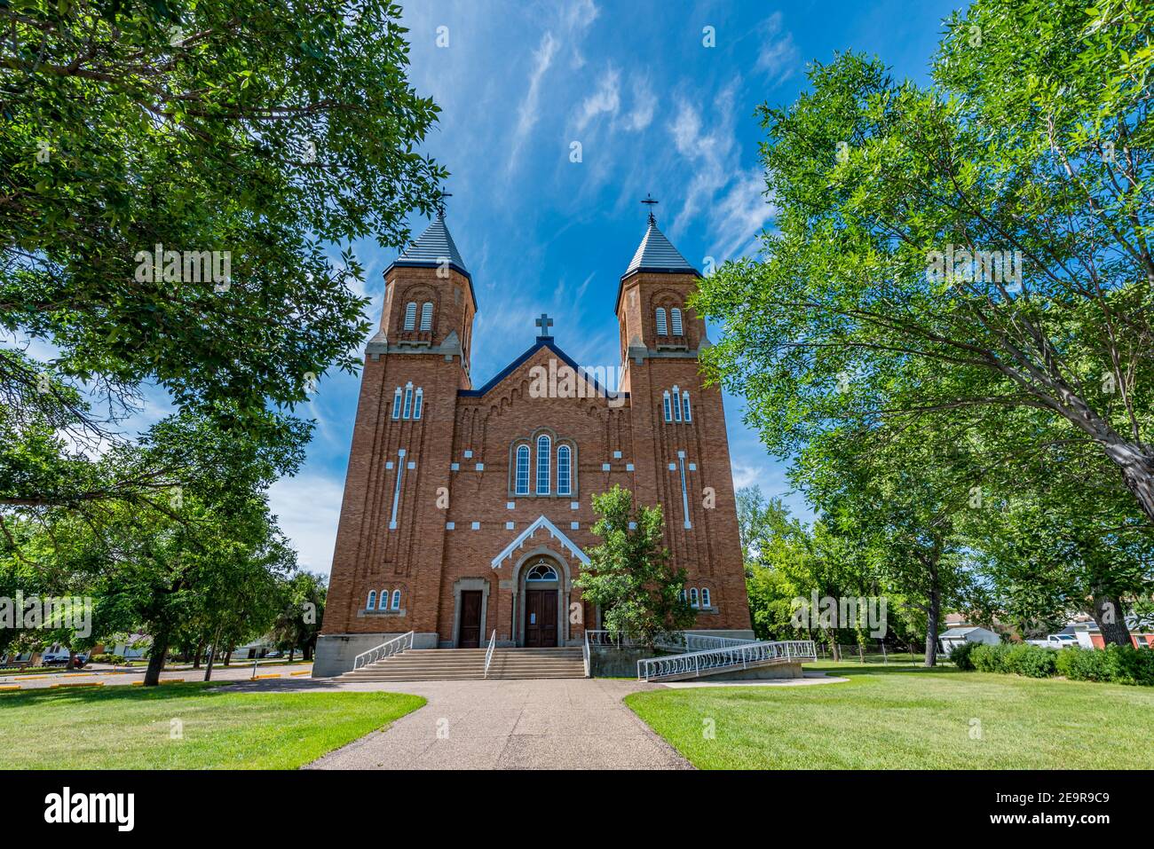 Notre Dame Auvergne Catholic Church in Ponteix, Saskatchewan Stock ...