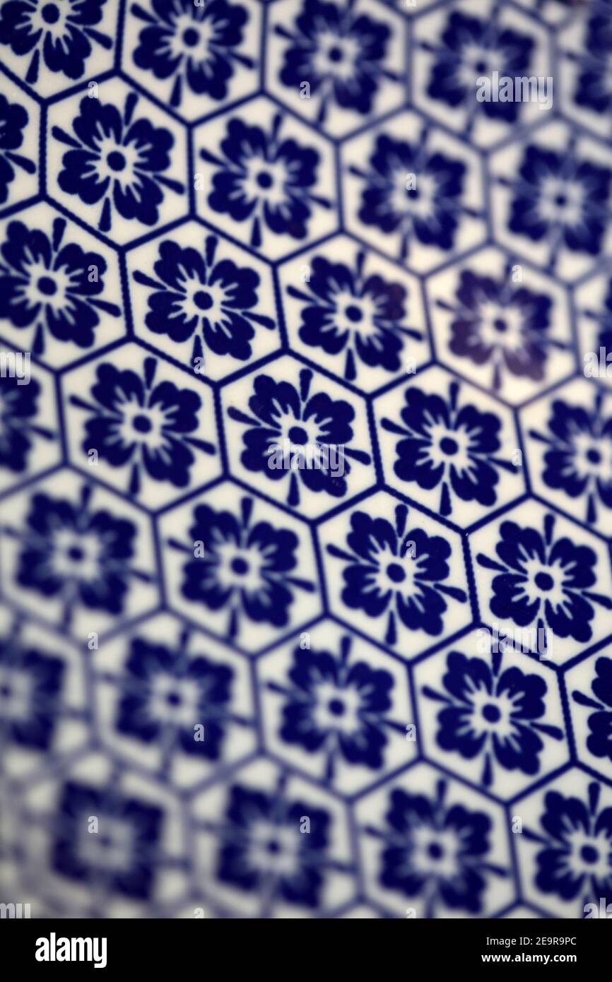 Plate with flower pattern close up background modern high quality ...