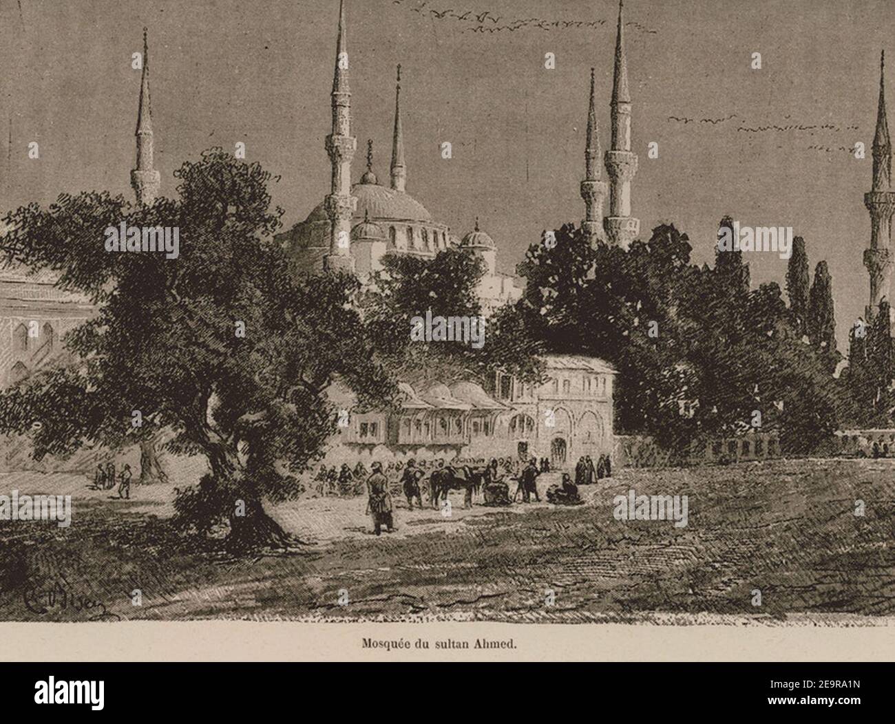Mosquée du sultan Ahmed - De Amicis Edmondo - 1883 Stock Photo - Alamy