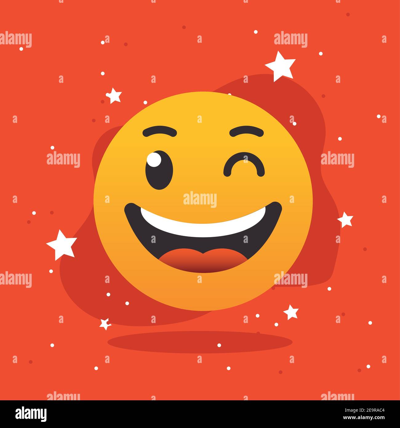 Happy and wink emoji face design, Emoticon cartoon expression and ...