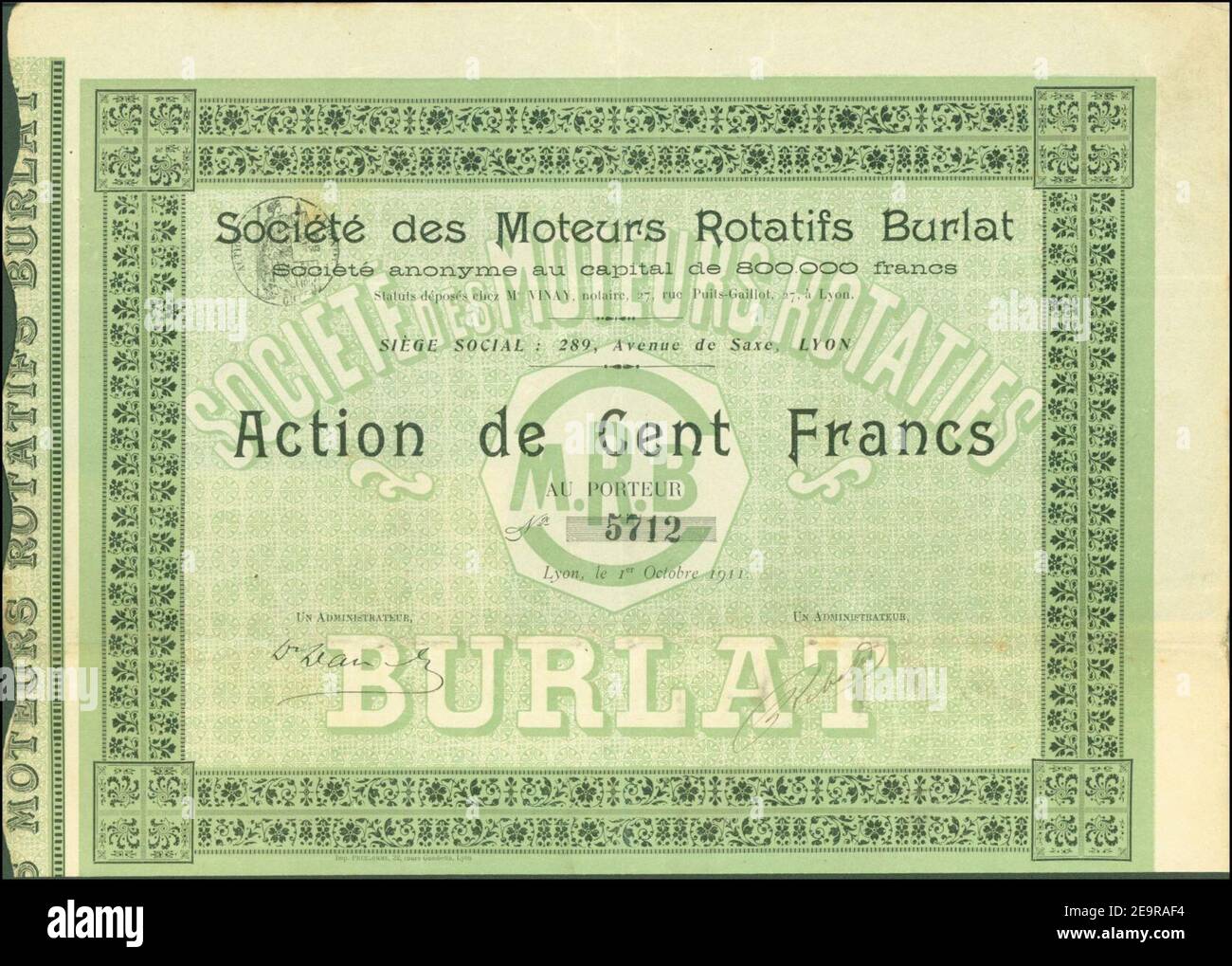 Moteurs Rotatifs Burlat 1922 Stock Photo - Alamy