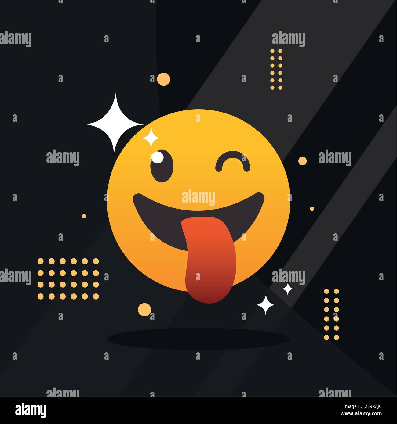 Happy emoji with tongue face design, Emoticon cartoon expression and ...