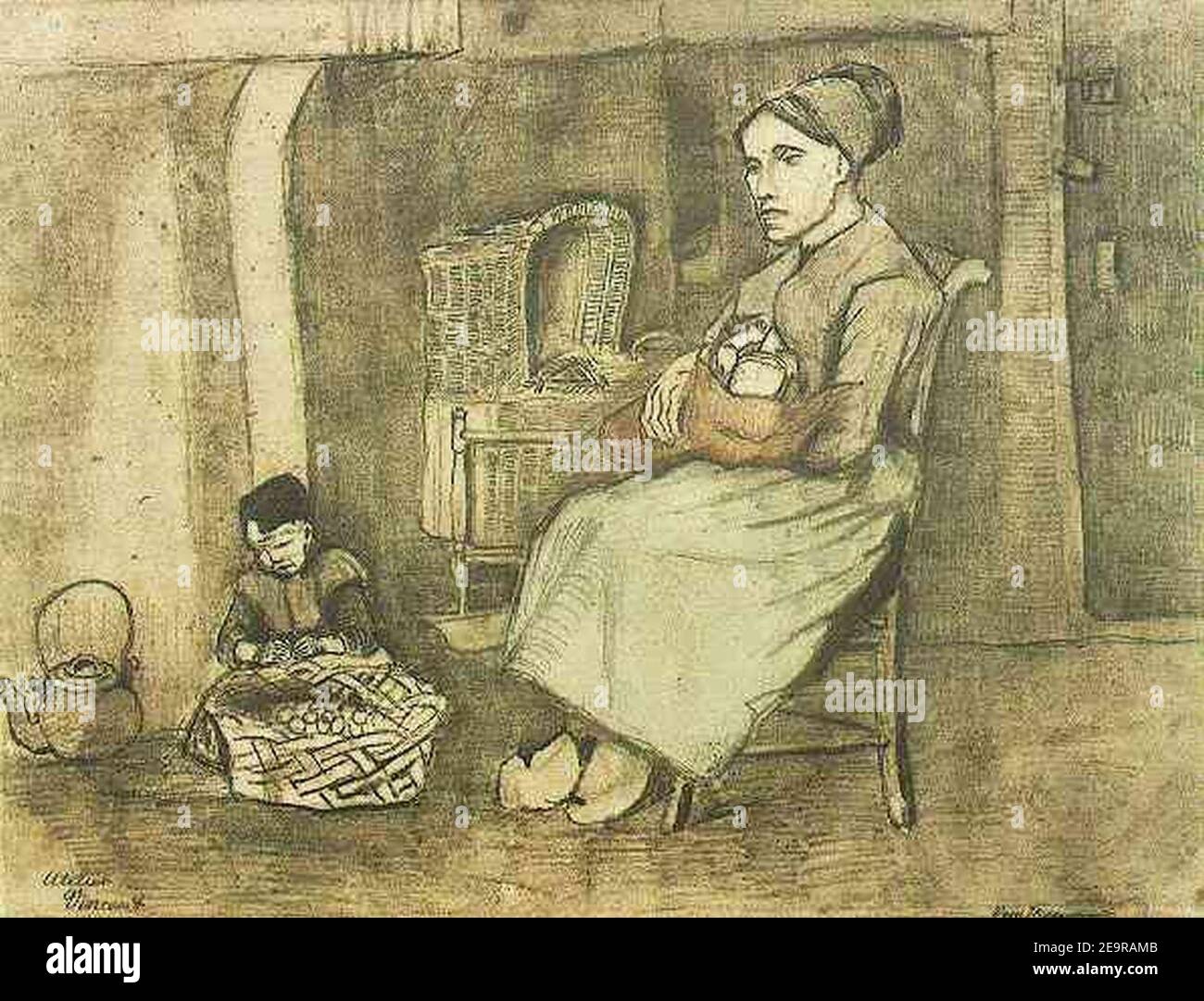 The cradle and child sitting on the floor hi-res stock photography and ...