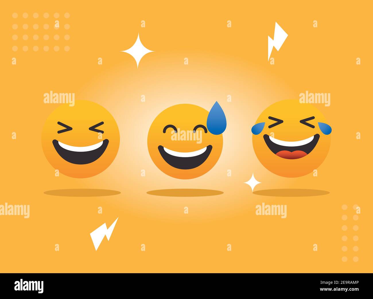 Happy emojis faces set design, Emoticon cartoon expression and social ...