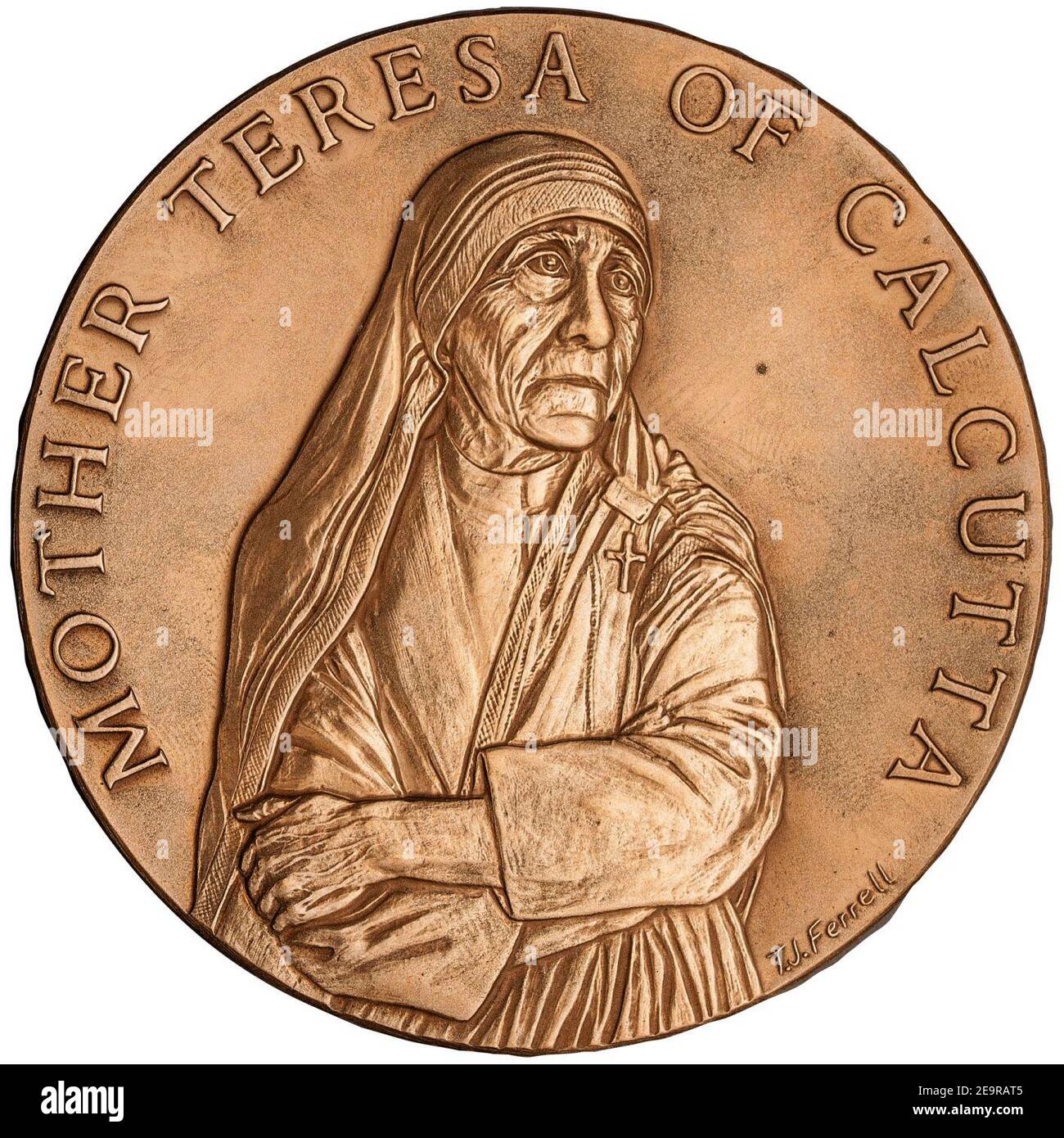 Mother Teresa Congressional Gold Medal (front Stock Photo - Alamy