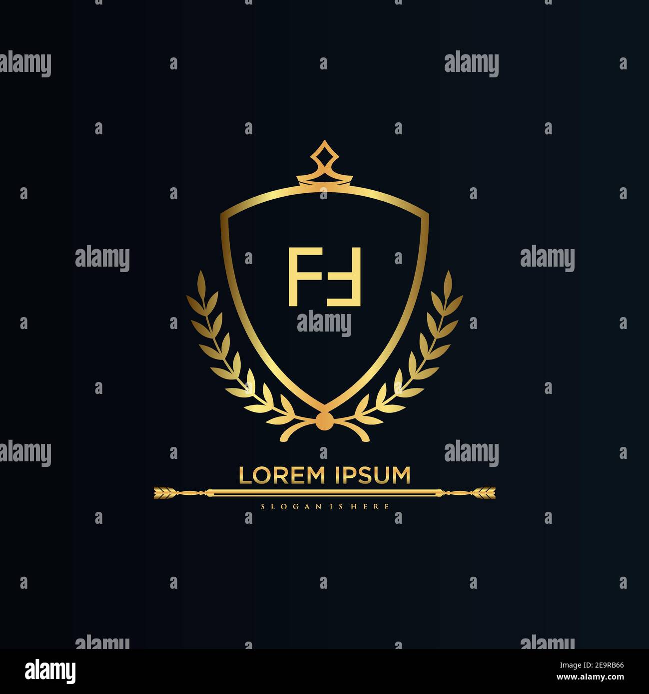 FF Letter Initial with Royal Template.elegant with crown logo vector ...