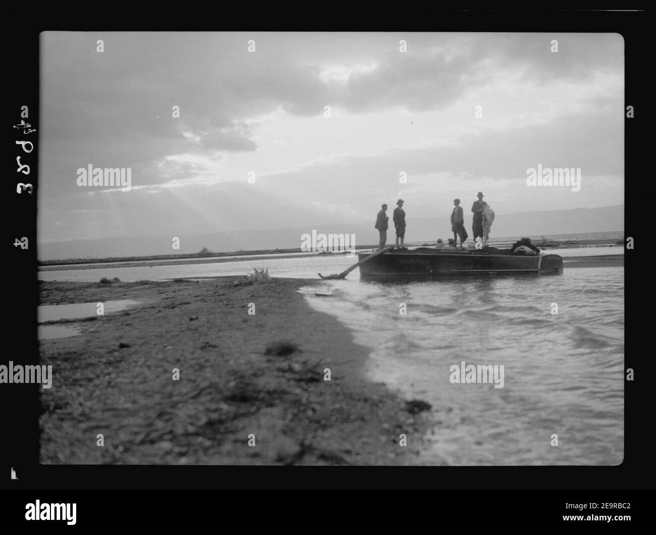 Motor boat trip around the Dead Sea. Speed boat on south end of the ...