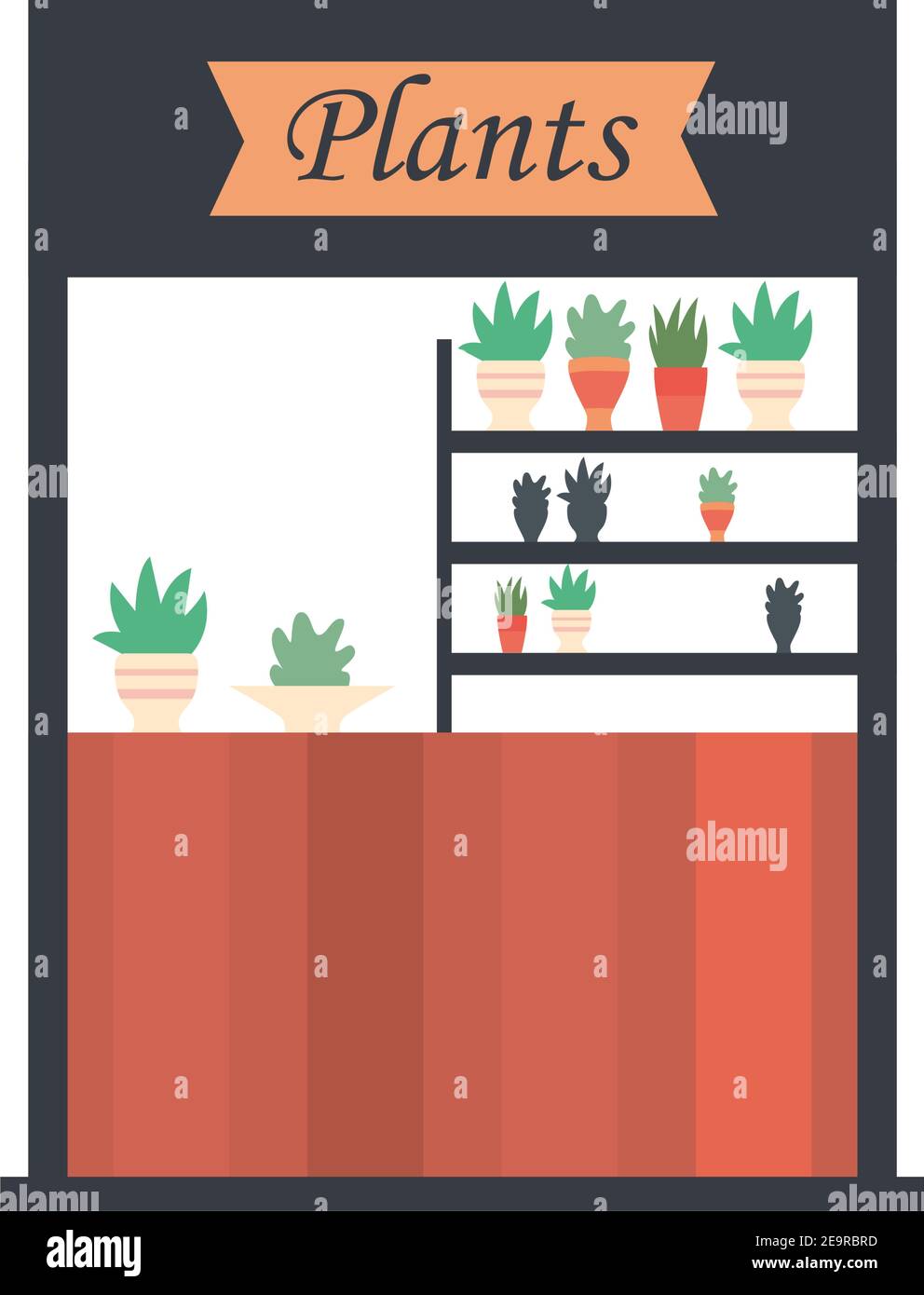 Plants market design of shop retail store and buy theme Vector ...