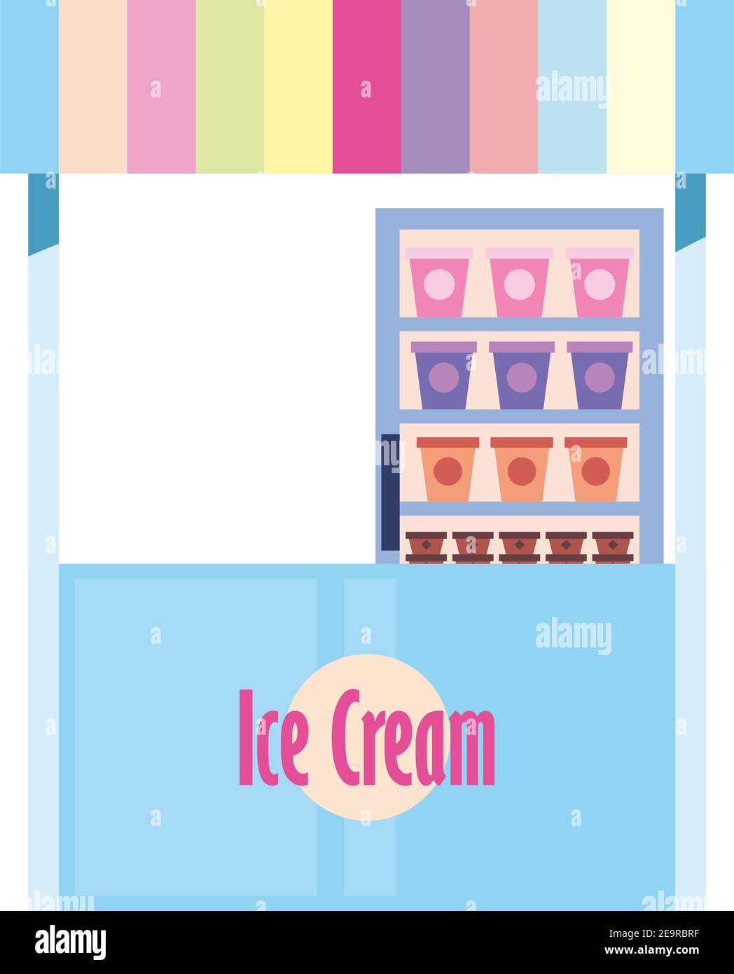 Ice cream market design of shop retail store and buy theme Vector ...