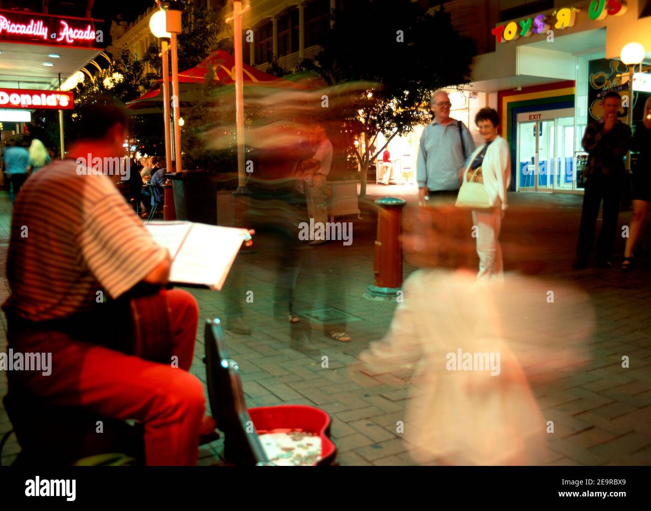 Street Busker Offered a Donation From a Young Girl, Perth, Western ...