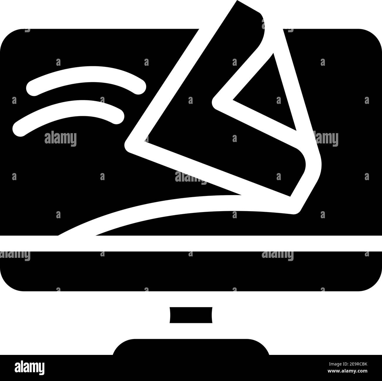 computer screen cleaning wipe glyph icon vector illustration Stock ...