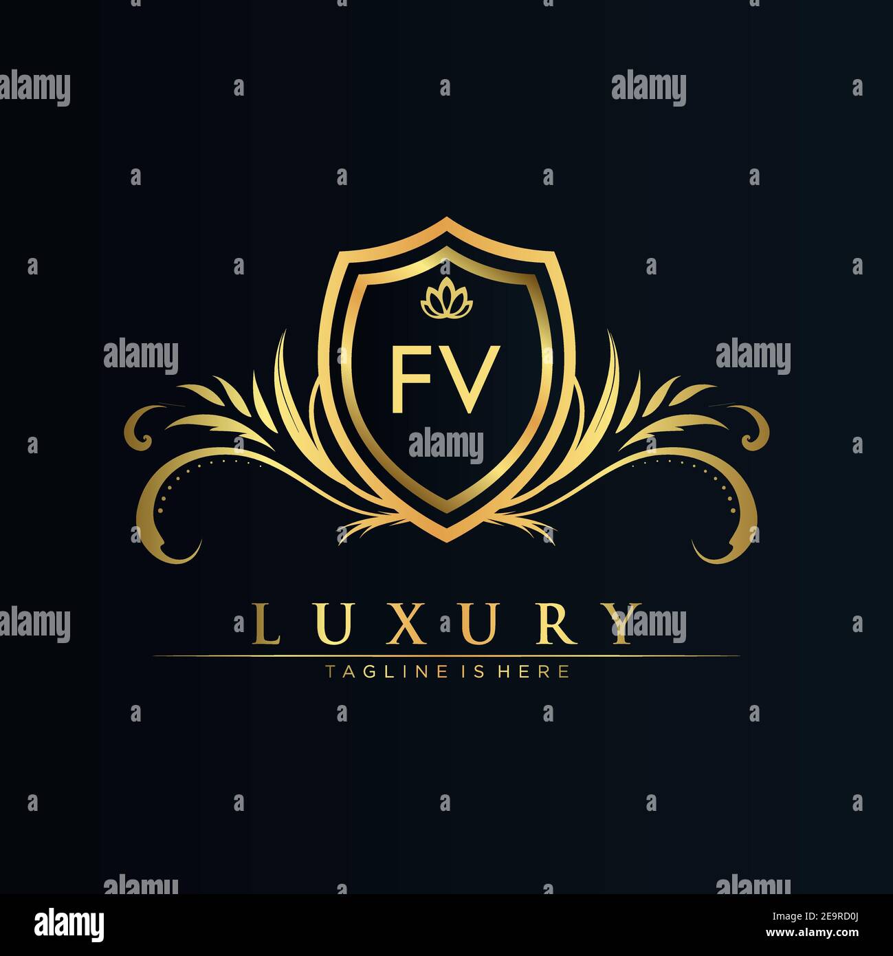 FV Letter Initial with Royal Template.elegant with crown logo vector ...