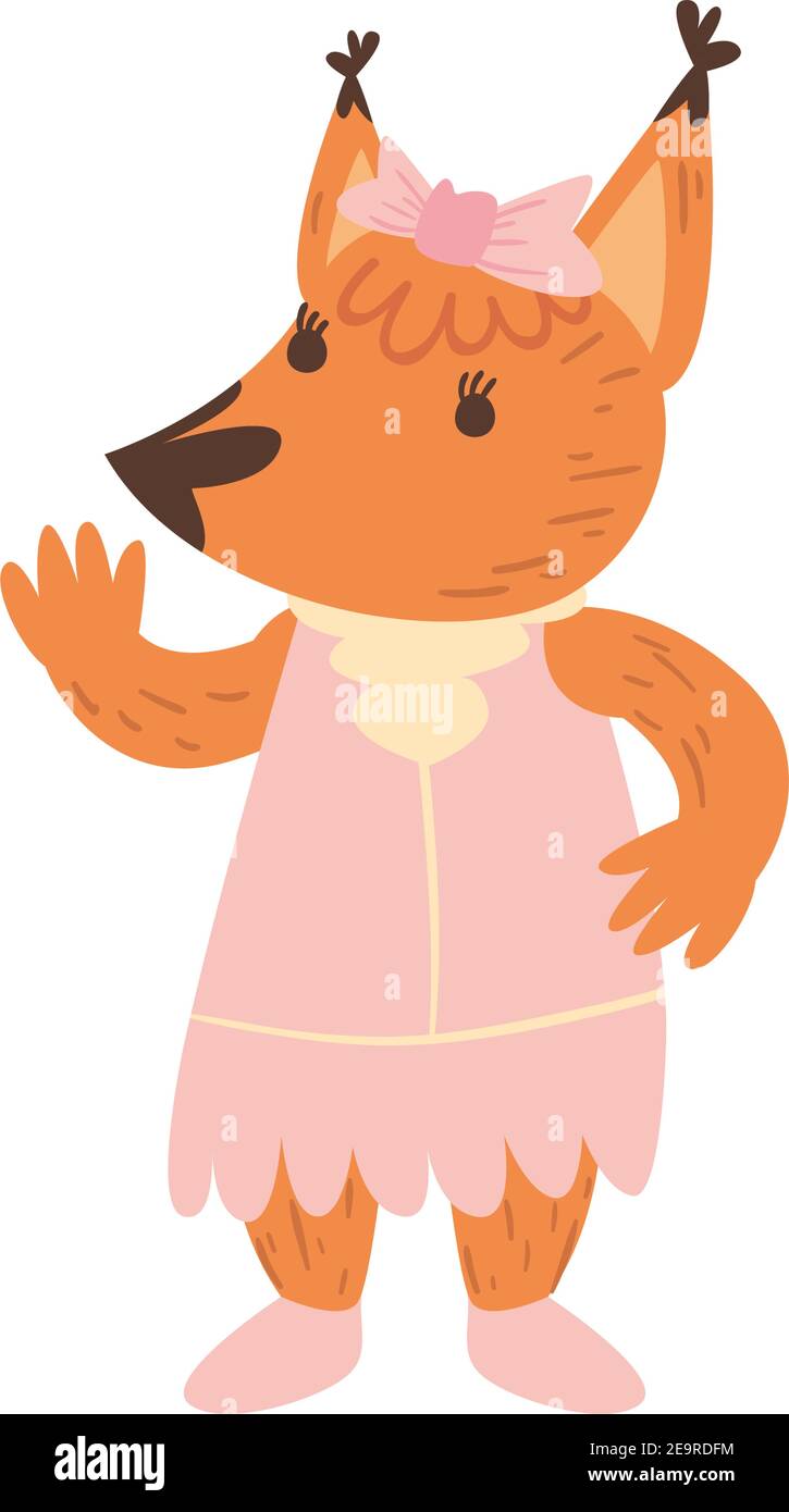 female fox cartoon design, Animal zoo life nature and character theme ...