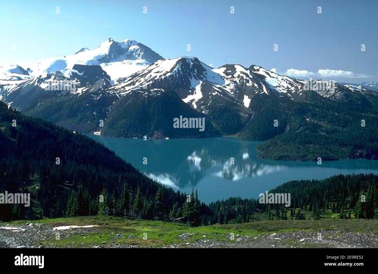 Mount Garibaldi and Mount Price above Lake Garibaldi (1983 Stock Photo ...
