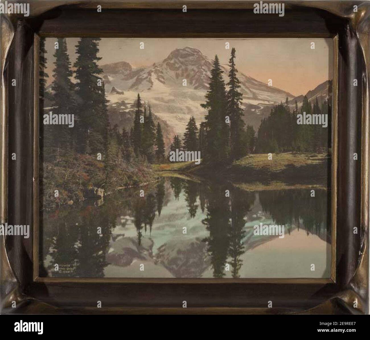 Mount Rainier and Mirror Lake , Washington, 1920 Stock Photo - Alamy