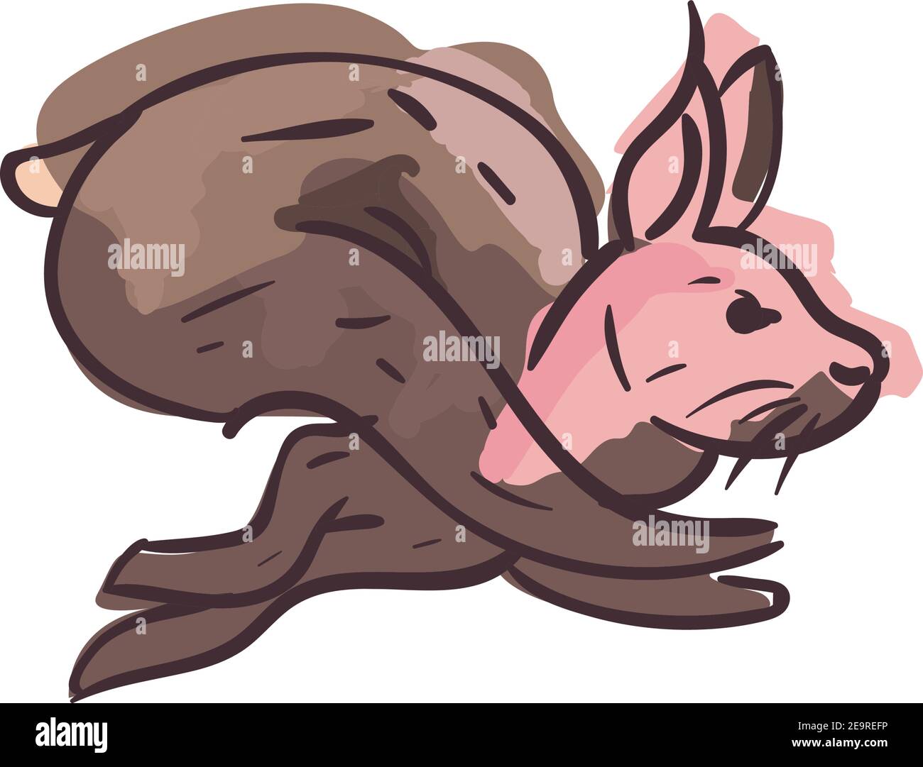 Cute brown rabbit jumping design, Animal life nature and character ...