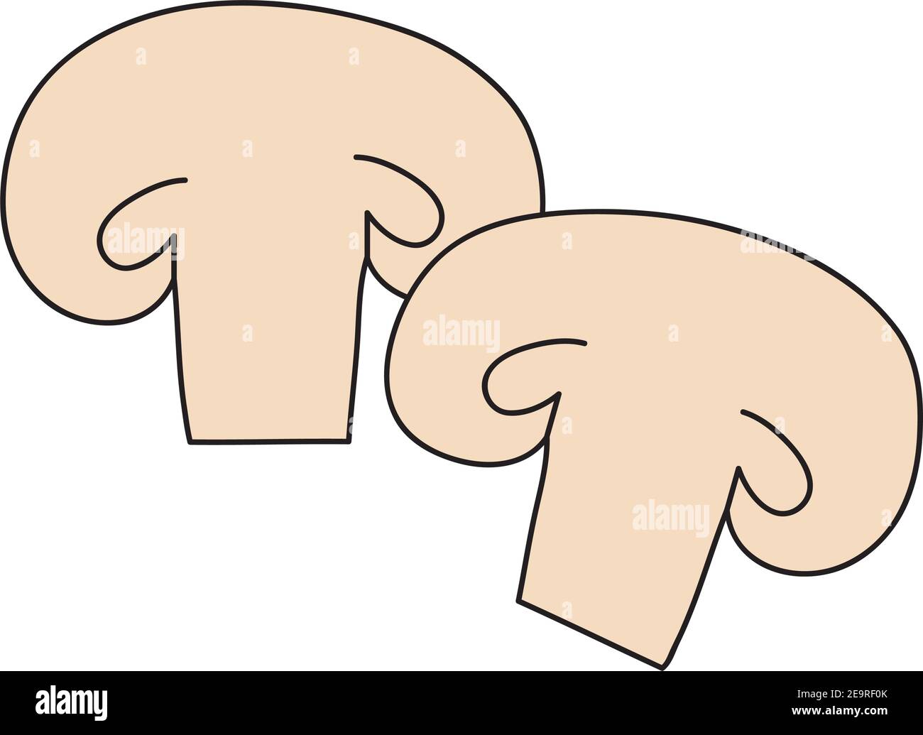 mushroom slices icon over white background, flat style, vector ...
