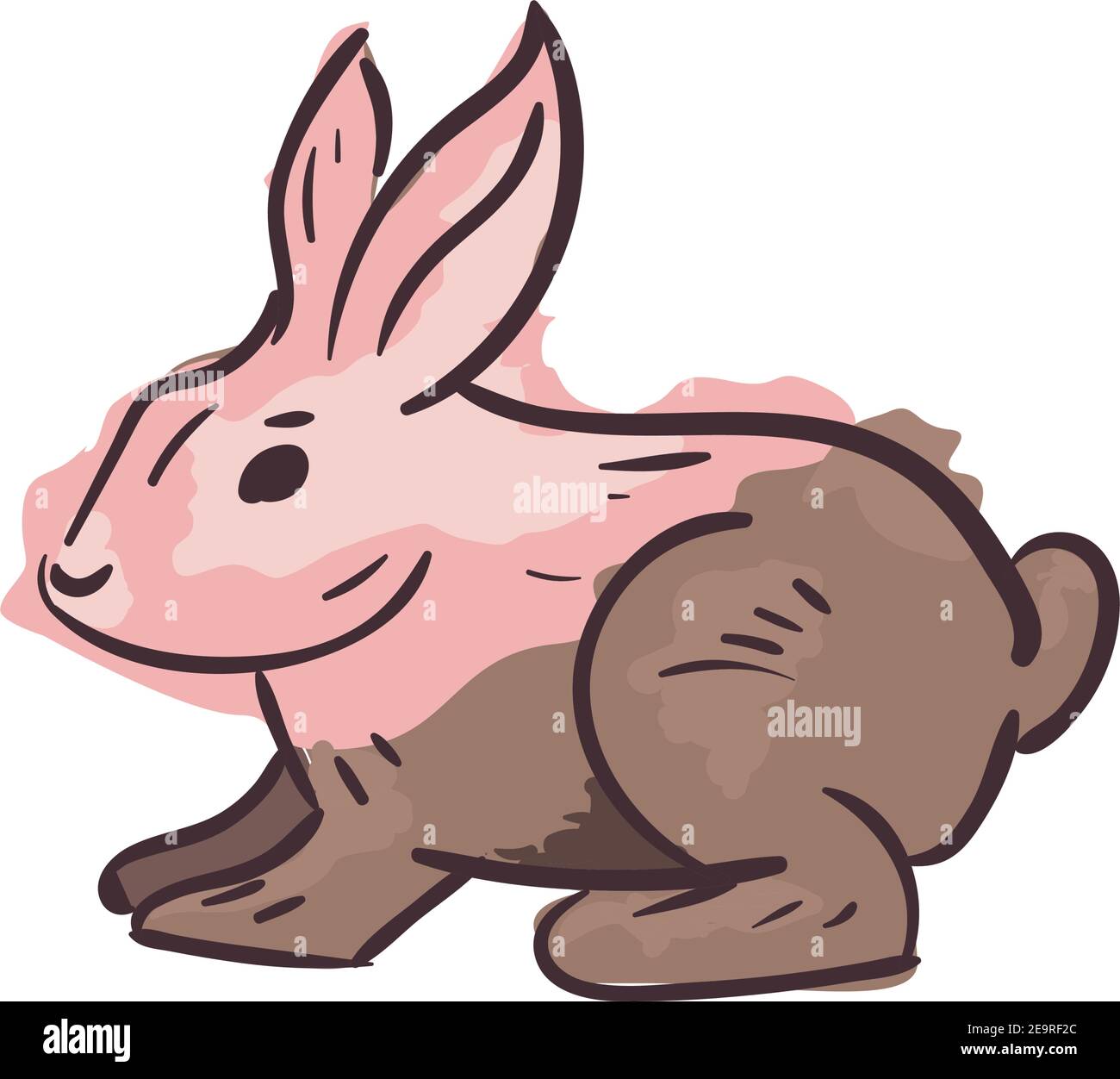 Cute brown rabbit painting design, Animal life nature and character ...
