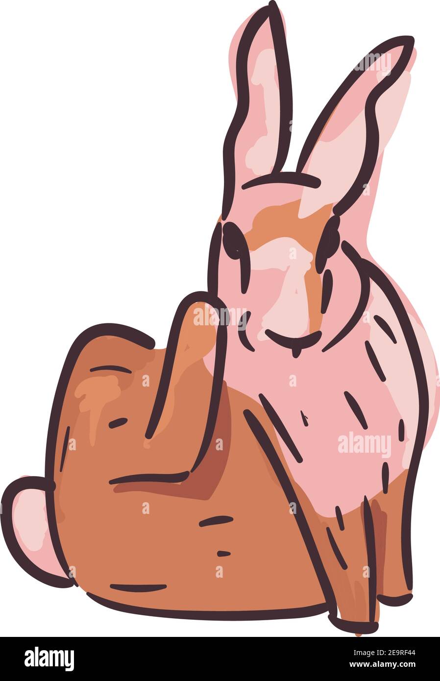 Pretty brown rabbit painting design, Animal life nature and character ...