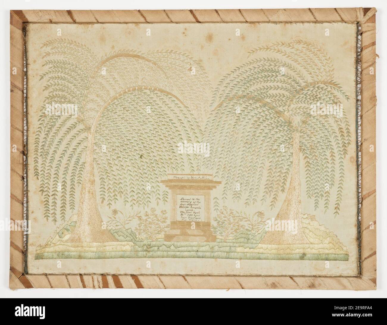 Mourning Sampler (USA), ca. 1810 Stock Photo - Alamy