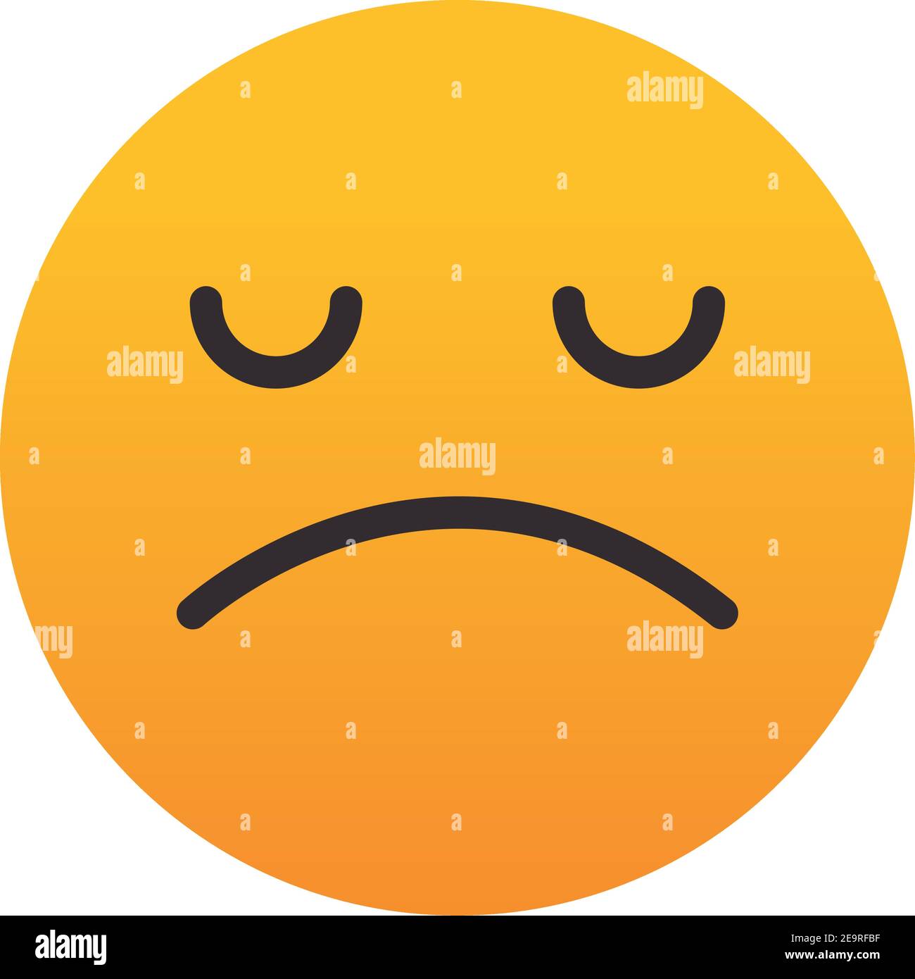 emoji Frowning Face icon over white background, colorful design, vector ...