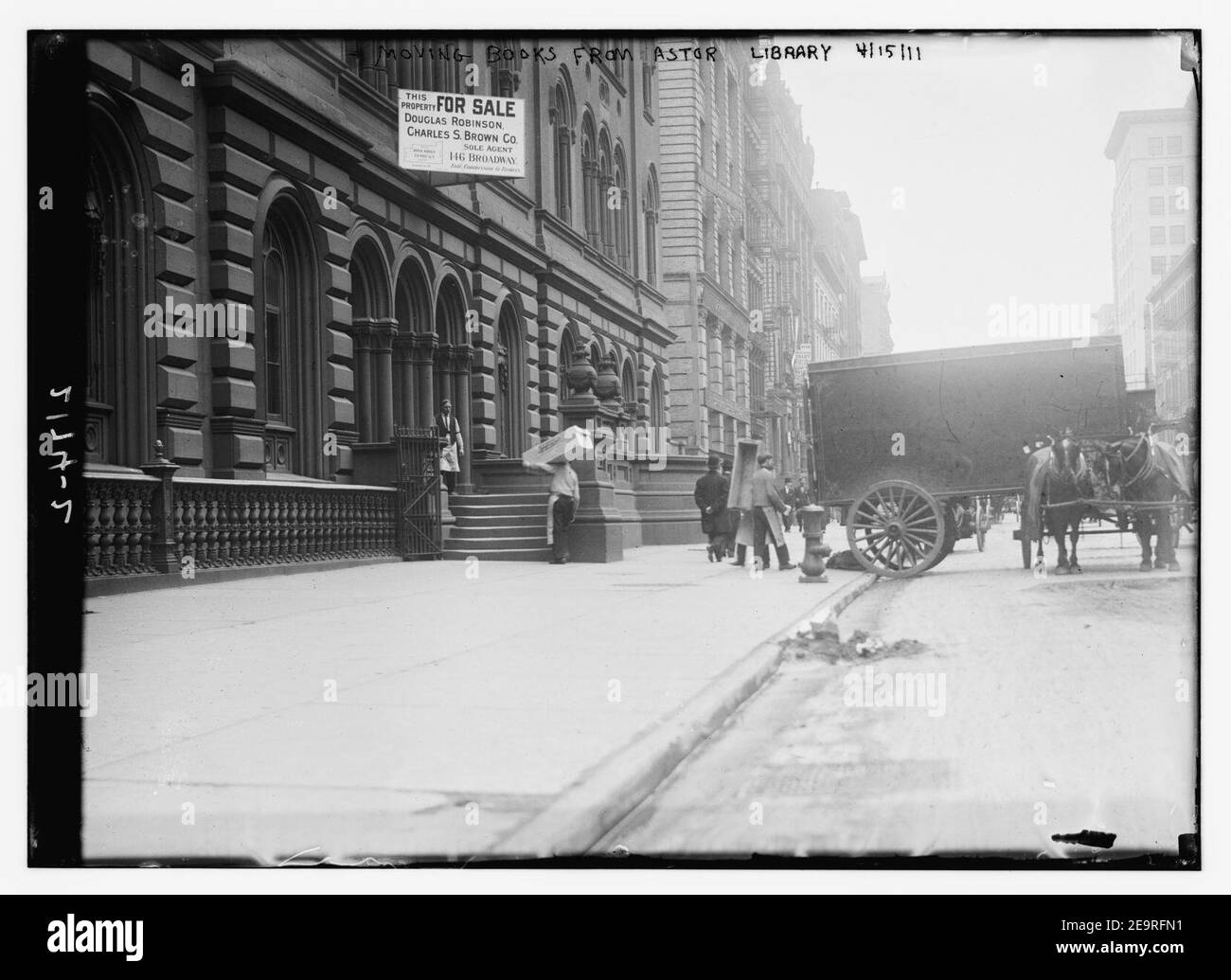 Moving books from Astor Library Stock Photo - Alamy
