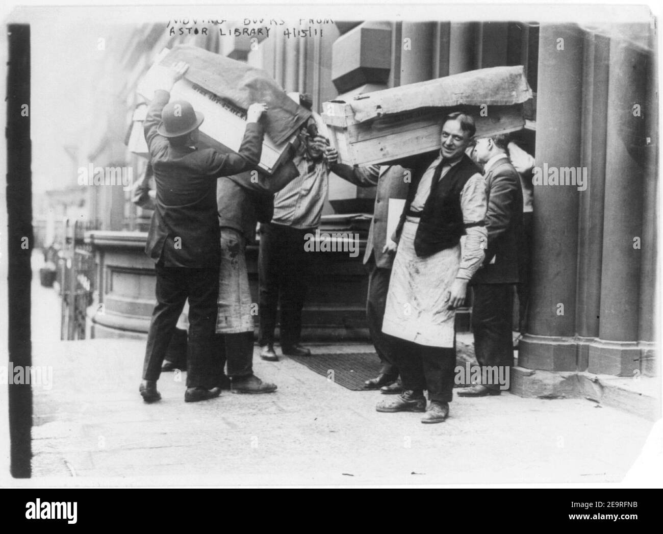Moving books from Astor Library, N.Y.C Stock Photo - Alamy