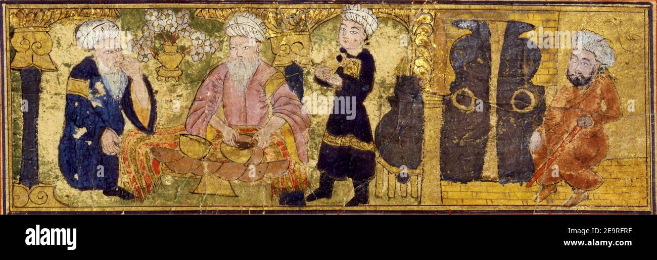 Mowbed-i Mowbedan (chief mowbed) brings food to the captive Vizier ...